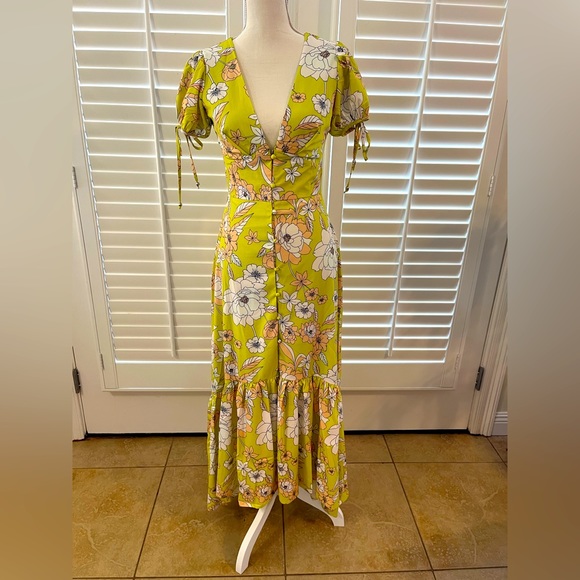 Dresses | Colorful Floral Form Fitting High Low Dress Trendy Summer ...